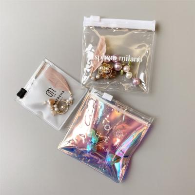 Cina Wholesale Holographic Packing Bag Jewelry Pouch Custom Frosted Zipper Bag For Jewelry in vendita