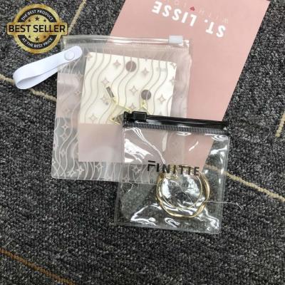 Cina Luxury Custom Size Rings EARRINGS Packaging Mini Pouch Laser Colorful PVC Zipper Hologram Clear Plastic Jewelry Bag in vendita