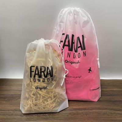 China Custom Large Eco Friendly Drawstring Bag Plastic Frosted Bags Packaging Poly Bag For Clothes for sale