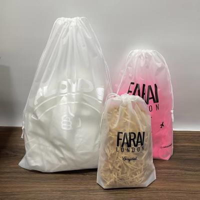 China Custom Large Eco Friendly Drawstring Bag Plastic Frosted Bags Packaging Poly Bag For Clothes for sale