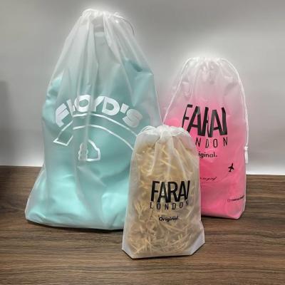 China Custom Large Eco Friendly Drawstring Bag Plastic Frosted Bags Packaging Poly Bag For Clothes for sale