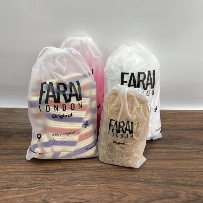 China Custom Large Eco Friendly Drawstring Bag Plastic Frosted Bags Packaging Poly Bag For Clothes for sale