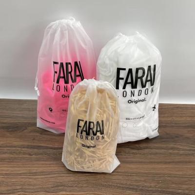 China Custom Large Eco Friendly Drawstring Bag Plastic Frosted Bags Packaging Poly Bag For Clothes for sale