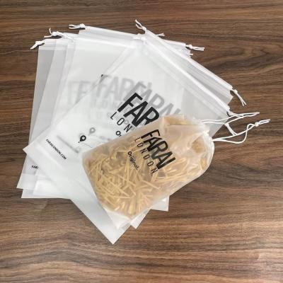 China Custom Large Eco Friendly Drawstring Bag Plastic Frosted Bags Packaging Poly Bag For Clothes for sale