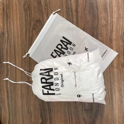 China Custom Large Eco Friendly Drawstring Bag Plastic Frosted Bags Packaging Poly Bag For Clothes for sale
