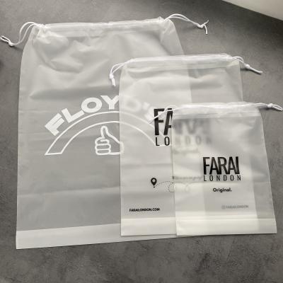 China Custom Large Eco Friendly Drawstring Bag Plastic Frosted Bags Packaging Poly Bag For Clothes for sale