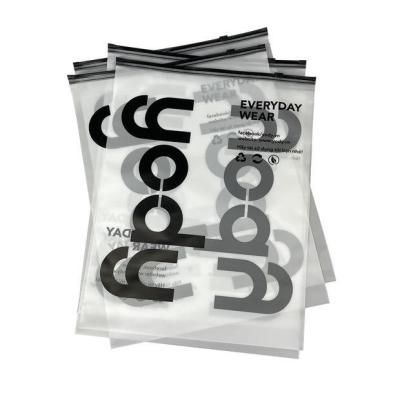 Cina Custom Printed Waterproof Black Frosted Ziplock Garment Bag, Pla Clothing Bags With Private Label Logo Full Printing in vendita