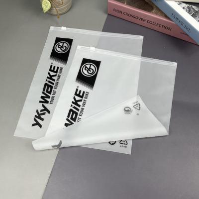 Cina Custom Printed Waterproof Black Frosted Ziplock Garment Bag, Pla Clothing Bags With Private Label Logo Full Printing in vendita