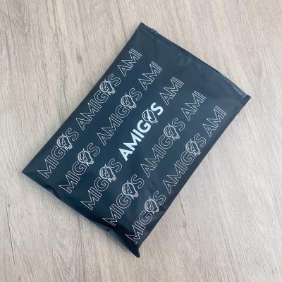 Cina Custom Printed Waterproof Black Frosted Ziplock Garment Bag, Pla Clothing Bags With Private Label Logo Full Printing in vendita