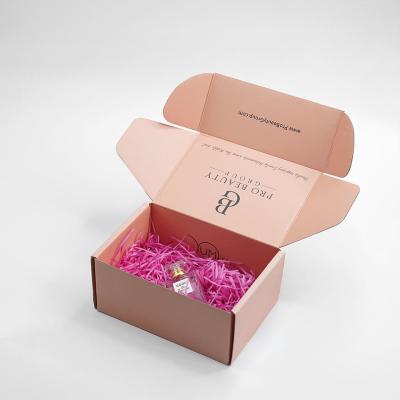 Cina E-Commerce Custom Printing Logo Self Sealing Recycled Blue Shipping Box E Flute Corrugated Transport Mailer Carton in vendita