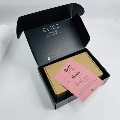 Cina E-Commerce Custom Printing Logo Self Sealing Recycled Blue Shipping Box E Flute Corrugated Transport Mailer Carton in vendita