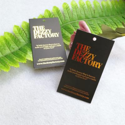 China Luxury Custom Logo Clothing Tags With Your Own Logo Foil Printing/Private Swing Tags For Clothing for sale