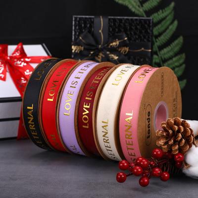 China Luxury Roll Gifts Tapes And Webbing Wholesale Custom Satin Ribbons With Sublimation Printed Brand Name Logo for sale
