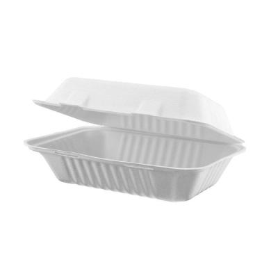 Cina 6-10 Inch 9x6 Biodegradable Disposable Fast Food Packaging Sugarcane Lunch Food Container Takeaway Box in vendita