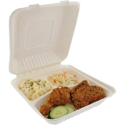 Cina 6-10 Inch 9x6 Biodegradable Disposable Fast Food Packaging Sugarcane Lunch Food Container Takeaway Box in vendita