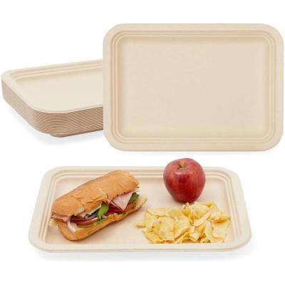 Cina 600ml Biodegradable & Compostable Sugarcane Take Away Bagasse Biodegradable Paper Take Out Food Container Disposable in vendita