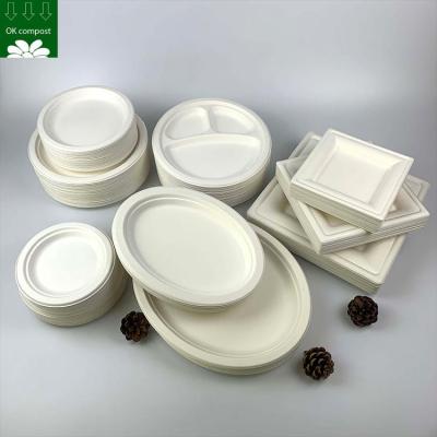 China Custom Biodegradable Sugarcane Bagasse Pulp Fiber Fast Food Packing Paper Box Bio Degradable Takeaway To Go Container for sale