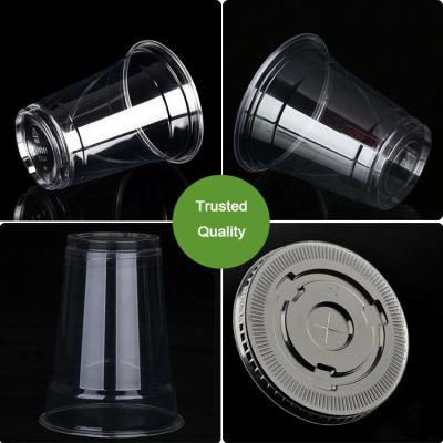 China OEM Custom Logo 100% Bio Compostable PLA Transparent Cups Smoothie Beer Wine Beverage Ice CE Cold Disposable Drink To for sale