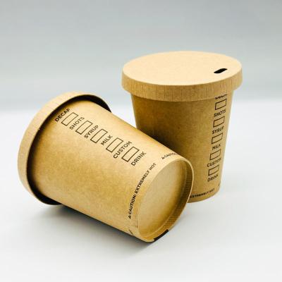 Cina Disposable Kraft Paper Coffee Cup Double Wall Single Wall Salad Bowl With Lid Ice Cream Biodegradable Coffee in vendita