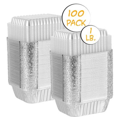 Cina Hotsale Food Grade Custom Logo Rectangle Aluminum Takeaway Foil Food Containers Silver Foil Baking Pan/Trays in vendita