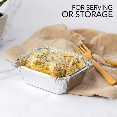 Cina Hotsale Food Grade Custom Logo Rectangle Aluminum Takeaway Foil Food Containers Silver Foil Baking Pan/Trays in vendita
