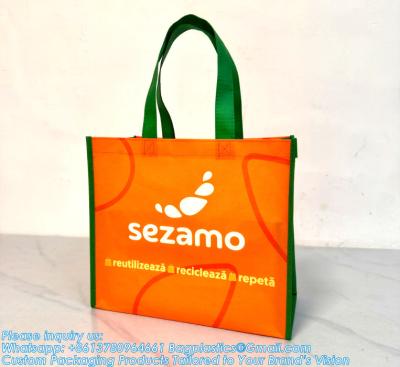 Cina Pubblicità Borsa Tote Logo personalizzato Grande capacità Borsa Tote laminata Rpet Borsa da shopping di moda Eco-friendly Cartone animato Non tessuto Borsa da shopping leggera Borsa da spesa laminata Rept Tote in vendita
