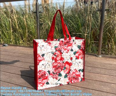 Cina Pubblicità Borsa Tote Logo personalizzato Grande capacità Borsa Tote laminata Rpet Borsa da shopping di moda Eco-friendly Cartone animato Non tessuto Borsa da shopping leggera Borsa da spesa laminata Rept Tote in vendita