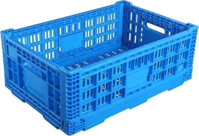 중국 접이식 보관함 컨테이너, 52리터 대용량 플라스틱 보관 상자, 파란색 우유 상자 대용량 운송 보관함 판매용