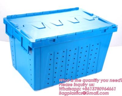 China Collapsible Storage Bin With Lid - 48L Foldable Plastic Box For Garage, Car Trunk, And Organization - Stackable Lidded Container for sale