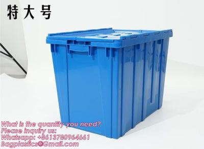 China Collapsible Storage Bin With Lid - 48L Foldable Plastic Box For Garage, Car Trunk, And Organization - Stackable Lidded Container for sale