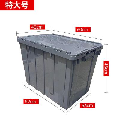China Wholesale Stackable Tote File Storage Box Attached Lid Container High Quality Plastic Crate Attached Lid Storage Container For Warehouse for sale