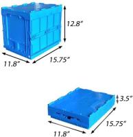 China Heavy-Duty Solid Plastic Tote Storage Box With Attached Lid Recyclable Stackable Crate For Logistics And Moving Container for sale