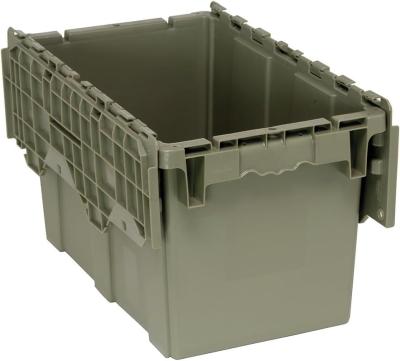 China Round Trip Totes, Attached Lid Containers Plastic Storage Tote Box For Distribution And StorageCrates Plastic Round Trip Tote Box Attached Lid Plastic Storage Container for Sale for sale