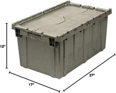 China Round Trip Totes, Attached Lid Containers Plastic Storage Tote Box For Distribution And StorageCrates Plastic Round Trip Tote Box Attached Lid Plastic Storage Container for Sale for sale