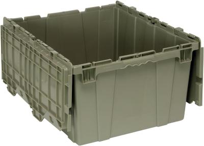 China Round Trip Totes, Attached Lid Containers Plastic Storage Tote Box For Distribution And StorageCrates Plastic Round Trip Tote Box Attached Lid Plastic Storage Container for Sale for sale