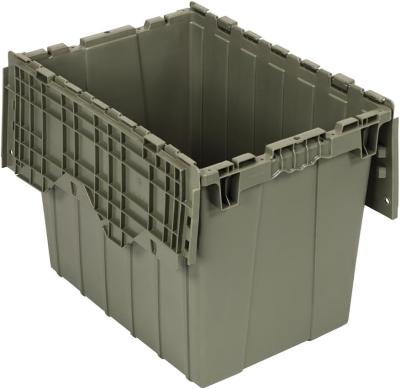 China Industrial Plastic Stackable Storage KeepBox Tote Container With Hinged Attached Lid Storage Tote Distribution Container with Hinged Attached Lid for sale