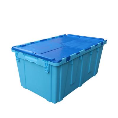 China High Strength Stacking And Nest Warehouse Logistic Turnover Round Trip Totes With Hinged Lid Round Trip Plastic Totes Attached Lid Container Nest Storage Tote Box Distribution Warehouse Storage for sale