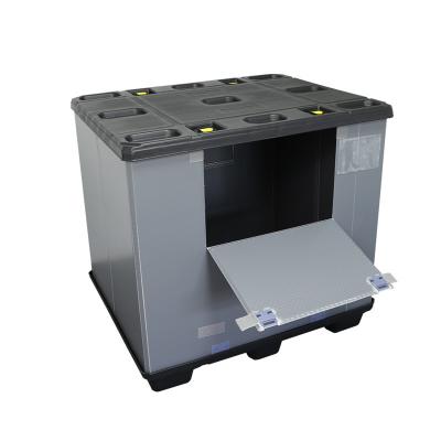 중국 대형 벌크 컨테이너, 뚜껑/커버 및 바퀴 유무, 대형 플라스틱 팔레트 박스 컨테이너, 산업용 접이식 플라스틱 팔레트 박스, 플라스틱 적재 가능 접이식 팔레트 크레이트 판매용