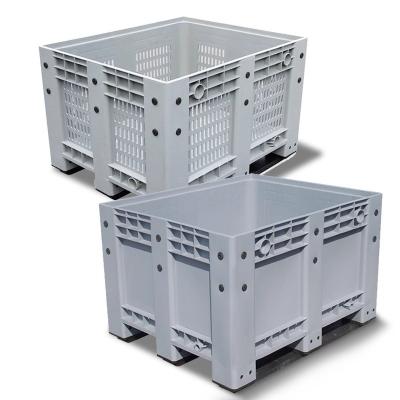 China Big Bulk Container, Large Plastic Pallet Box Container With Lid / Cover & Wheels Or Without Heavy Duty Industrial Use Folding Plastic Pallet Box Plastic Stackable Collapsible Pallet Crates for sale