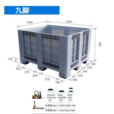 China Collapsible Plastic Box Pallets Pallet Box-Foldable Pallet Pack Collapsible Bulk Container Heavy Duty Industrial Use Folding Plastic Pallet Box Plastic Stackable Collapsible Pallet Crates for sale