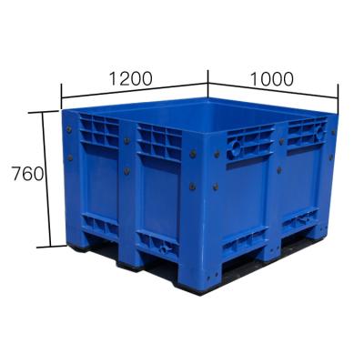 China Big Plastic Crates Heavy Duty Bulk Storage Containers Large Collapsible Pallet Box Recyclable Bulk Cargo Storage Foldable Pallet Box Industrial Commercial Stackable Plastic Pallet Box for sale