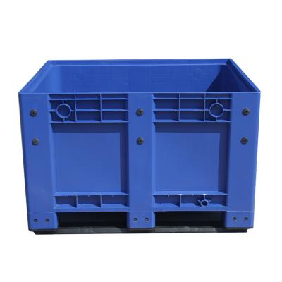 China Big Plastic Crates Heavy Duty Bulk Storage Containers Large Collapsible Pallet Box Recyclable Bulk Cargo Storage Foldable Pallet Box Industrial Commercial Stackable Plastic Pallet Box for sale
