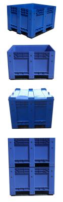 China Big Plastic Crates Heavy Duty Bulk Storage Containers Large Collapsible Pallet Box Recyclable Bulk Cargo Storage Foldable Pallet Box Industrial Commercial Stackable Plastic Pallet Box for sale