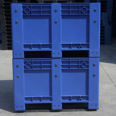 China Big Plastic Crates Heavy Duty Bulk Storage Containers Large Collapsible Pallet Box Recyclable Bulk Cargo Storage Foldable Pallet Box Industrial Commercial Stackable Plastic Pallet Box for sale