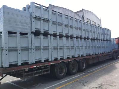 China Big Plastic Crates Heavy Duty Bulk Storage Containers Large Collapsible Pallet Box Recyclable Bulk Cargo Storage Foldable Pallet Box Industrial Commercial Stackable Plastic Pallet Box for sale