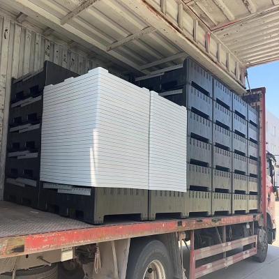 China Big Plastic Crates Heavy Duty Bulk Storage Containers Large Collapsible Pallet Box Recyclable Bulk Cargo Storage Foldable Pallet Box Industrial Commercial Stackable Plastic Pallet Box for sale