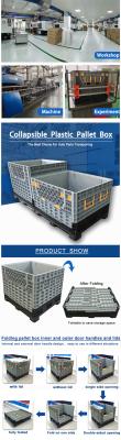 China Big Plastic Crates Heavy Duty Bulk Storage Containers Large Collapsible Pallet Box Recyclable Bulk Cargo Storage Foldable Pallet Box Industrial Commercial Stackable Plastic Pallet Box for sale