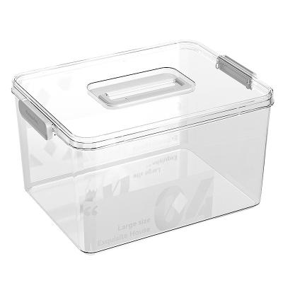 China Recyclable container Transparent Storage Box Household Plastic Storage Box Books Snacks Clothes Large Box Toy Storage Lego Storage Box for sale