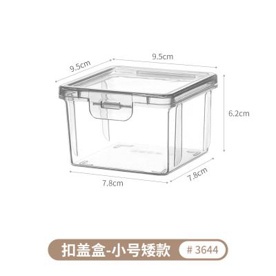 China Sustainable Household Simple Large-Capacity Translucent Sticky Note Flip Storage Box Square Card Accessories Stationery Desktop Storage Box With Lid for sale