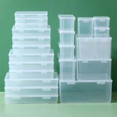 China Sustainable Household Simple Large-Capacity Translucent Sticky Note Flip Storage Box Square Card Accessories Stationery Desktop Storage Box With Lid for sale